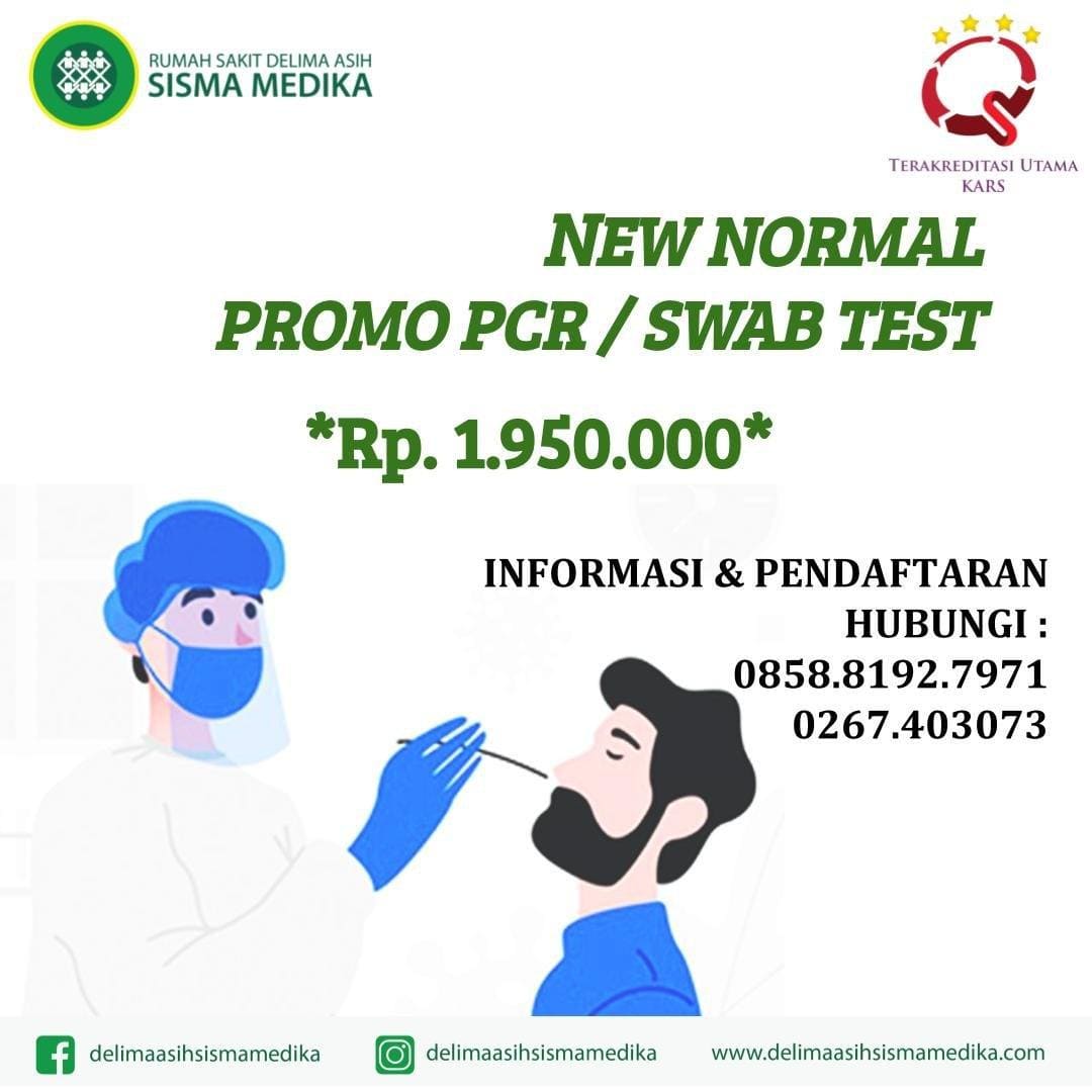 New Normal Promo PCR / Swab Test - Rumah Sakit Delima Asih Sismamedika