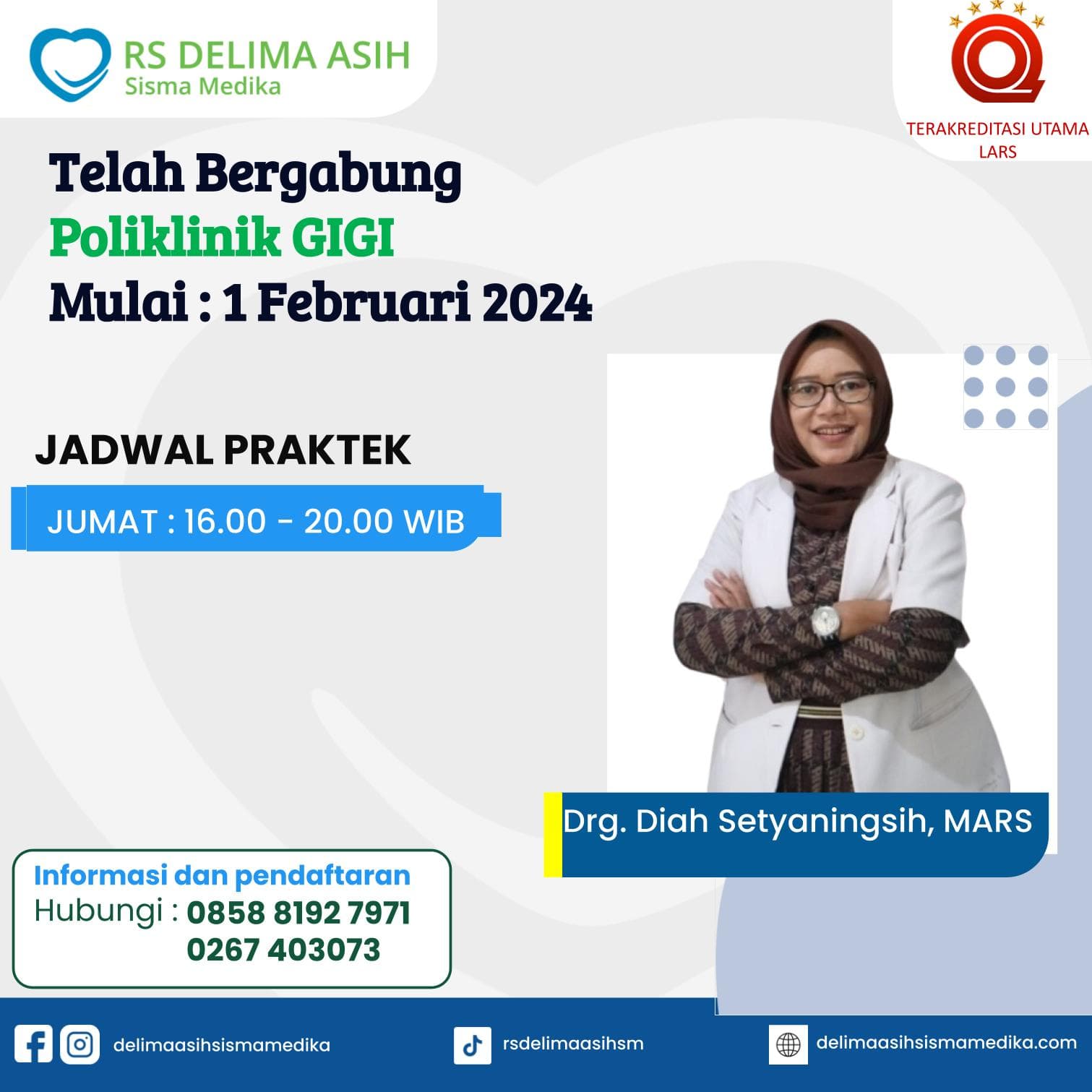 Telah Bergabung Dokter Gigi di Poliklinik GIGI RS Delima Asih - Rumah ...